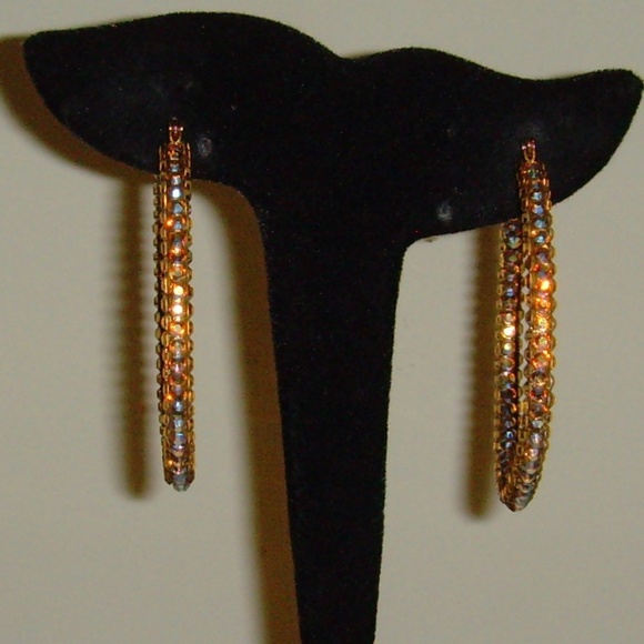 Jimmy Crystal | Jewelry | Jimmy Crystal Hoop Earrings Pierced | Poshmark